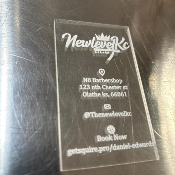 Personalized Clear Acrylic Laser Cut Business Card, Custom Clear ...