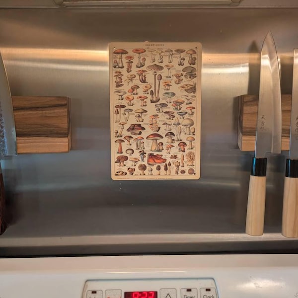 Handcrafted Oak Magnetic Knife Holder With Strong Neodymium Magnets ...