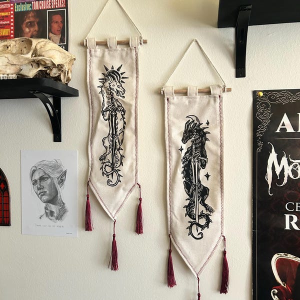Original Medieval Unicorn and Lion - Linocut Banner - Limited Edition ...