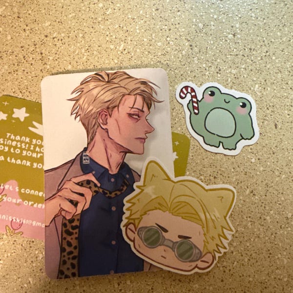 Cute Pink Psychic Boy Keychain With Frog Hat | Anime Acrylic Keychain ...