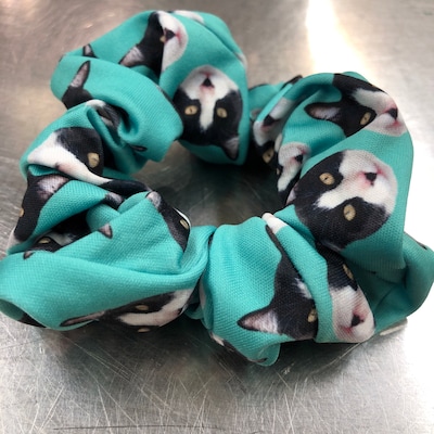 Personalized Cat Faces Scrunchie Hair Tie, Funny Cat Faces Scrunchy ...
