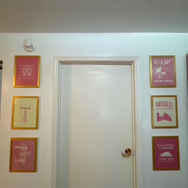 Miami Prints | Bar Cart Poster Designs for University of Miami | Pink ...