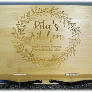 Personalized Cookbook Stand Engraved Bamboo Recipe Stand - Etsy
