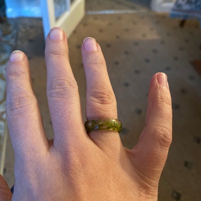 REAL MOSS RING, Cottagecore Resin Ring, Terrarium Jewelry, Nature Ring ...