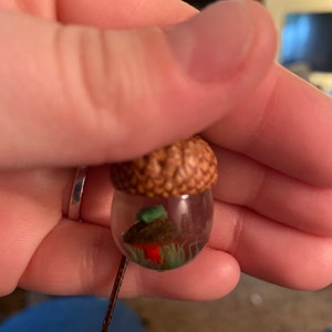 Acorn Necklace With Mushroom Frog Resin Jewelry Acorn - Etsy Australia