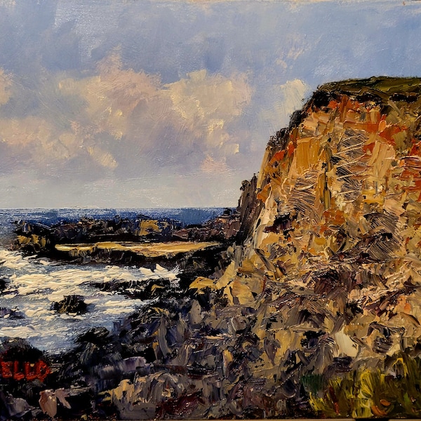 Modern Expressionist Landscape Painting, Trees and Mountains, Fields ...