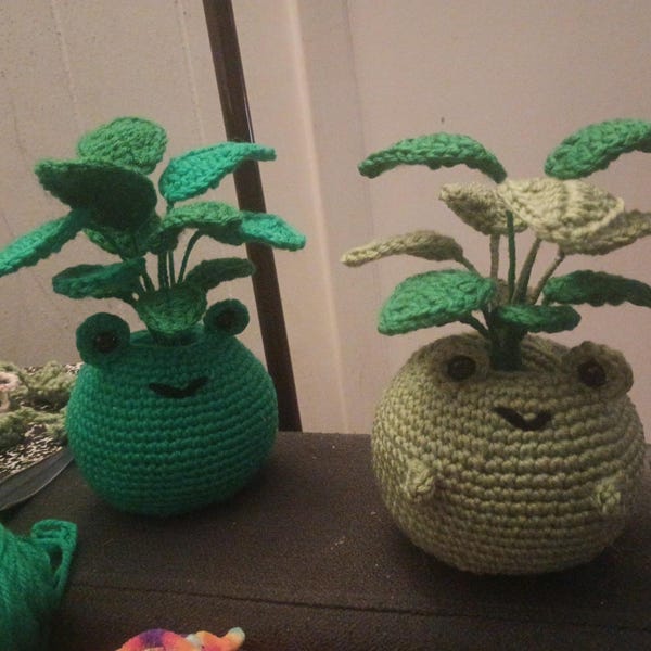 Froggy Duo Pots Crochet Patterns Bundle | Pink Frog Pot Pattern, Green ...