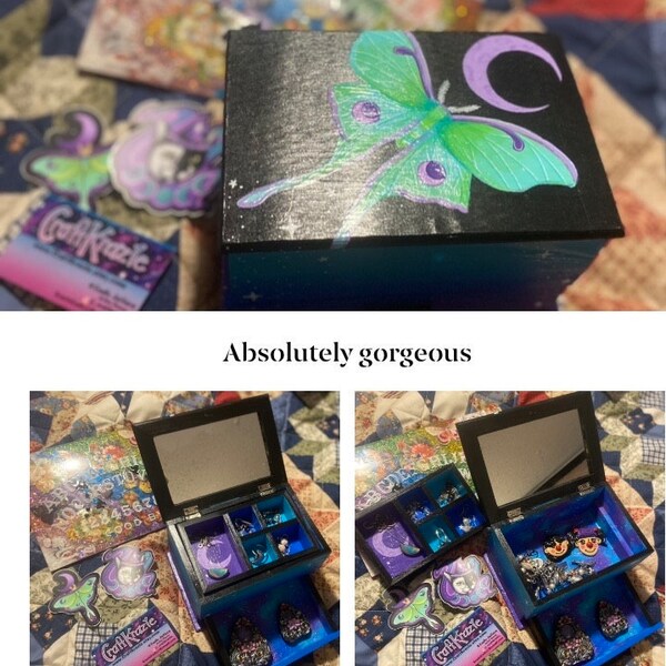 Black Light Glow Trippy Alien Stash Box / Small Rolling Makeup Jewelry ...