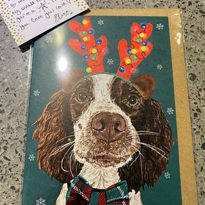 Red/golden Cockapoo Christmas Card - Etsy