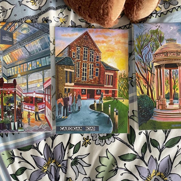 Leeds Art Print, the Calls, Leeds Collage Illustration, Leeds Minster ...