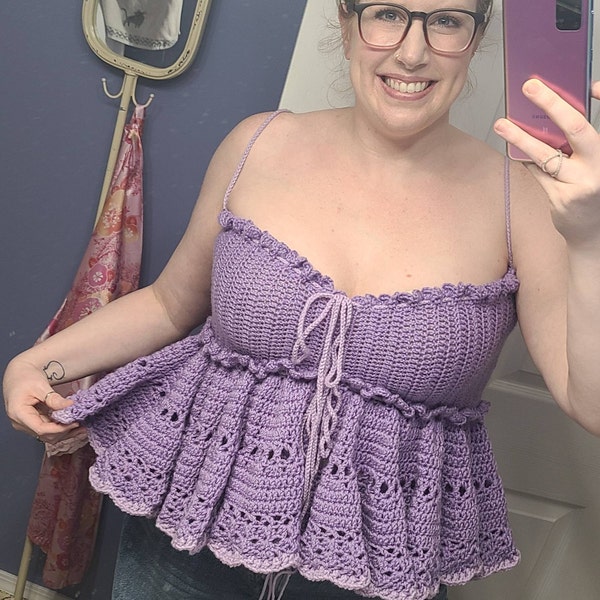 Betty Top Crochet Pattern - Digital File Only - Bralette, Peplum ...