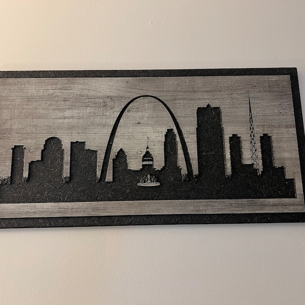 Saint Louis Missouri Skyline Picture | Carved Wood Wall Art | Living ...