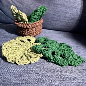 Monstera Leaf Coaster Set CROCHET PATTERN - Etsy
