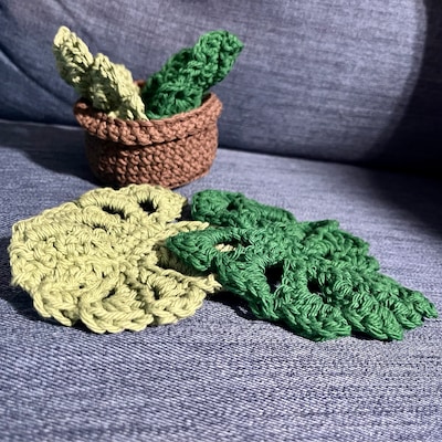 Monstera Leaf Coaster Set CROCHET PATTERN - Etsy