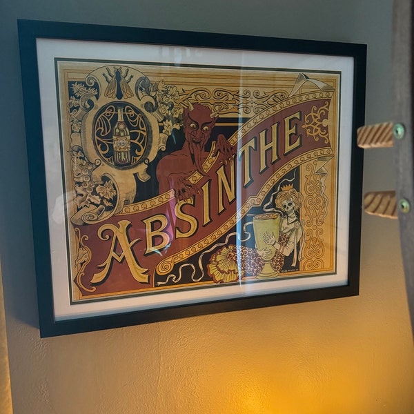Madame Talbot's Victorian Lowbrow Absinthe Devil Skeleton Poster - Etsy