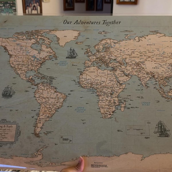 Push Pin Map USA Personalized Travel Map of the US Executive Style ...