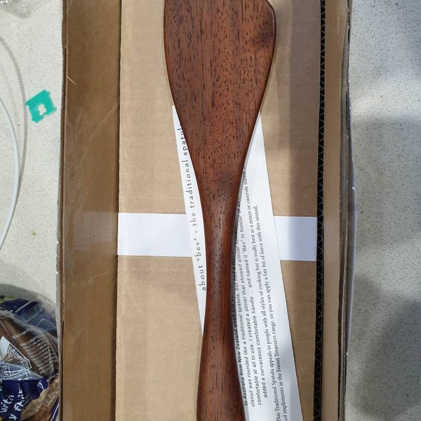 Traditional Spatula - Left or Right Hand Stirring Utensil - Wood ...