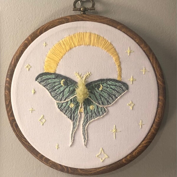 Luna Moth Embroidery Pattern PDF / Digital Hand Embroidery Pattern ...