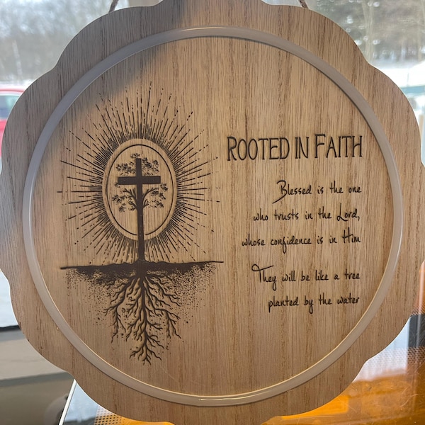 Rooted in Faith SVG, Christian Cutting Board, Charcuterie Board, Laser ...
