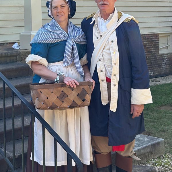 Colonial 18th Century Outlander Williamsburg Cotton Ballgown Polonaise ...
