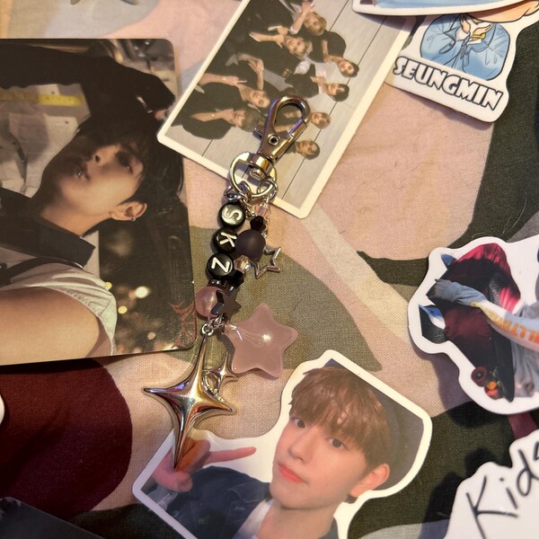 Stray Kids Laser Cut ATE Logo Lightstick Charm Tour Bag Accessory Fan ...