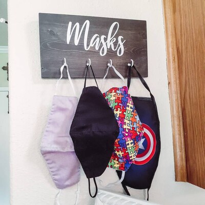 Mask Holder Sign Mask Storage Mask Hooks - Etsy