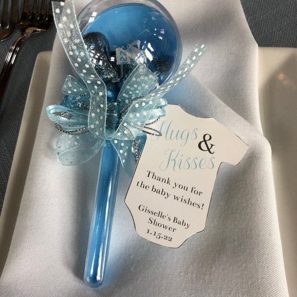 Hugs and Kisses Baby Shower Favor Tags Editable Digital Download | Baby ...