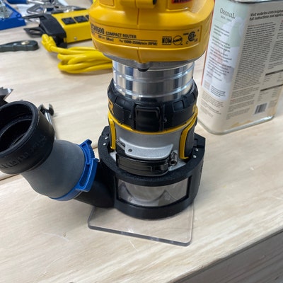 Dewalt DCW600 & DWP611 Trim Router Dust Cover Hose Adapter With Window ...
