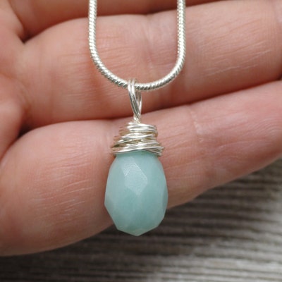 Amazonite Teardrop Beads 10x15mm.icy Blue. Side Drilled. - Etsy