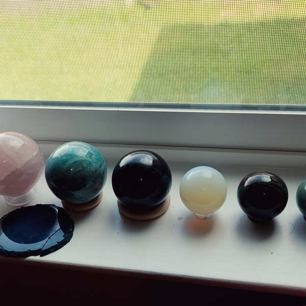 Low Profile Smooth Wooden Orb Stands, Crystal Ball Sphere Egg Wood Ring ...