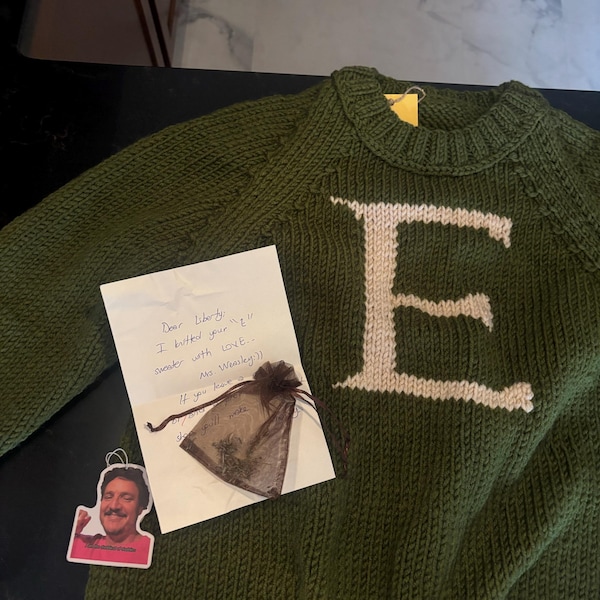 Monogram Weasley Jumper Letter Magic Gift Handmade Custom Wool Sweater ...