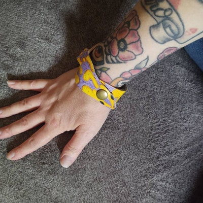 HAKU, Banana Ball Python Bracelet, Laser Cut Hand Made Leather Snake ...