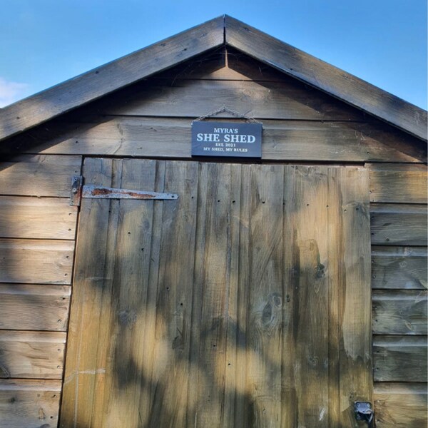 Personalised She Shed Wooden Sign | My Shed My Rules | Plaque | Mothers ...