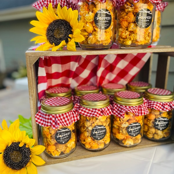 12 Red Gingham Jam Jar Covers, Cloth Fabric Toppers for Mason Jars ...