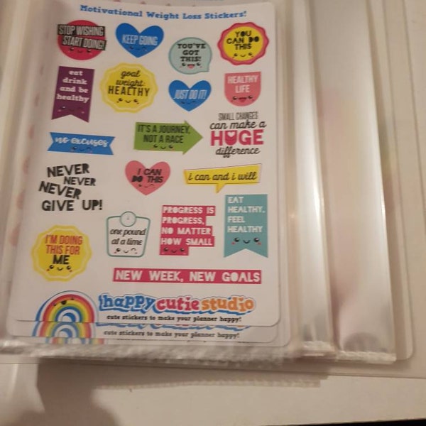19 Cute Motivational Weight Loss/healthy Eating/diet Planner Stickers ...