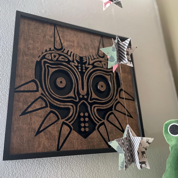 Wood Wall Art, Legend of Zelda Majora's Mask, Zelda, Link Mask, Gamer ...