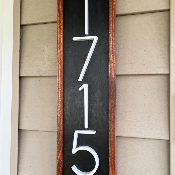 House Number Sign, Vertical Address Numbers, House Number Plaque ...