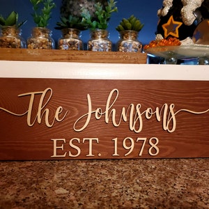 Last Name Sign Custom Wood Sign Established Sign | Etsy