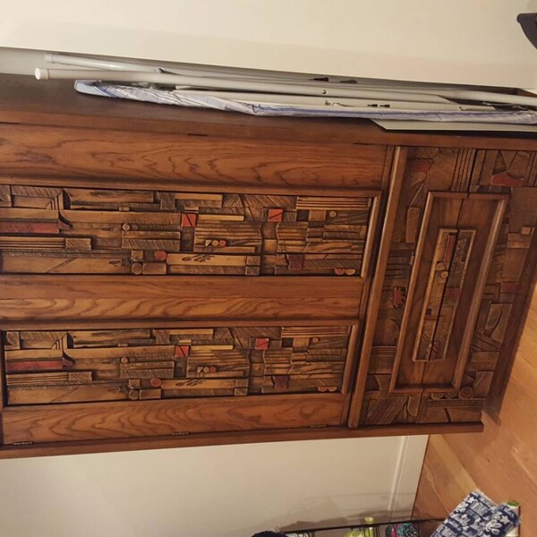 Mid-century Modern China Cabinet / Display Case / Bookcase One-piece ...