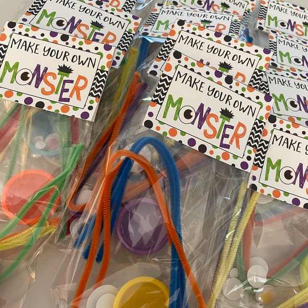 Printable Make Your Own Monster Bag Topper for Monster Halloween Favor ...