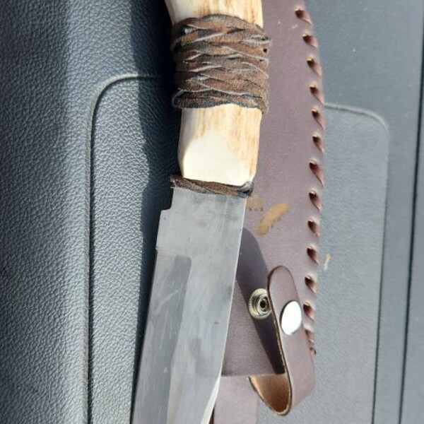 Antler Handle Bowie Knife Legends of Fall 7 Inch 1095 Steel Blade ...