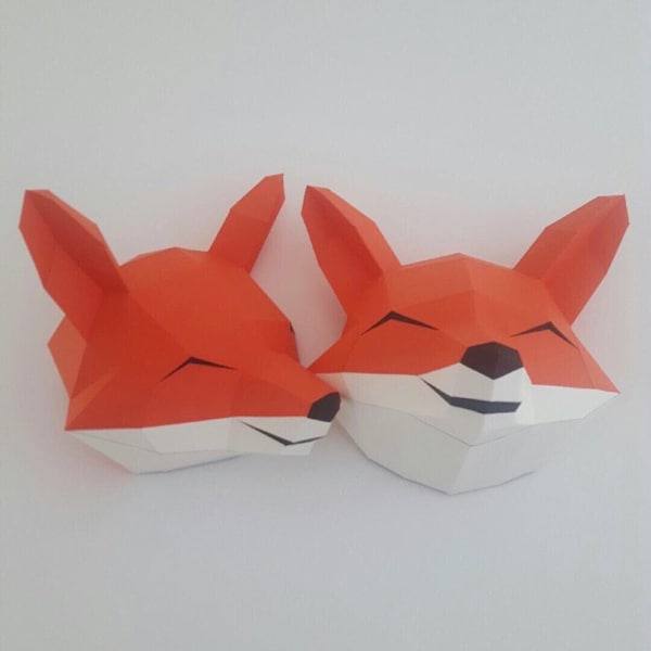 Fox 3D Papercraft Pattern, Forest Theme Decor (PDF Pattern) - Etsy
