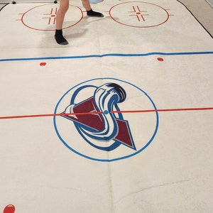 Ice Hockey Rink Printed Area Rug With Custom Team Logo Washable Ice ...