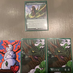 2 Wurm Tokens Custom Altered MTG Magic the Gathering Fantasy Board Game ...