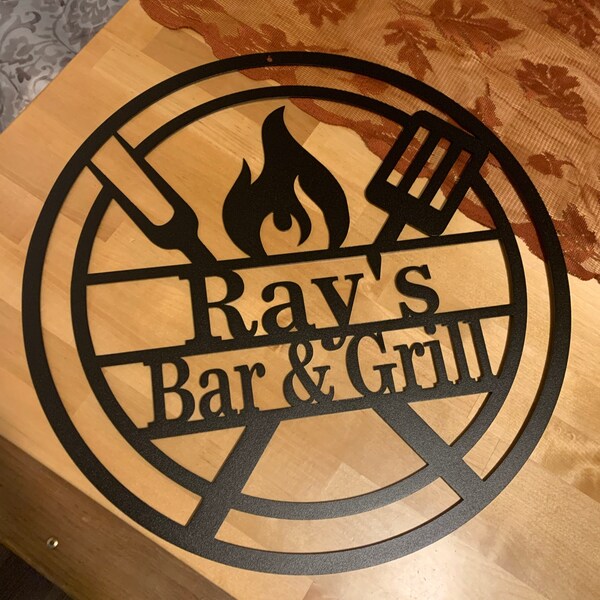 Grill Custom Metal Sign, Personalized Grill Sign, Backyard Grill, Porch ...