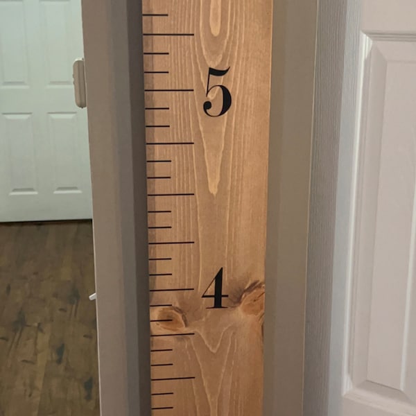 Height Chart Ruler With Name at the Top - Wooden Growth Chart - Height ...
