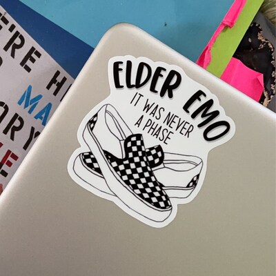 Elder Emo Waterproof Sticker It Was Never A Phase Emo Sticker Laptop ...
