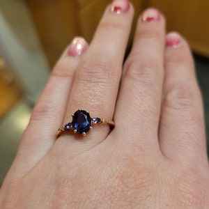 Galaxy Round Blue Sandstone Engagement Ring Set Unique Round Opal ...