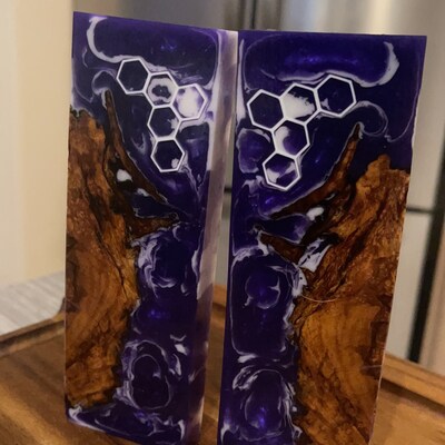 3D Printed Knife Scale Design in Blaze Orange and Lime Green - Etsy