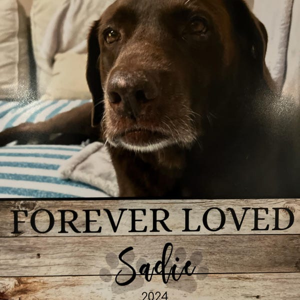 Personalized Pet Memorial Printed 4" or 6" - Wood Photo Block - Dog ...